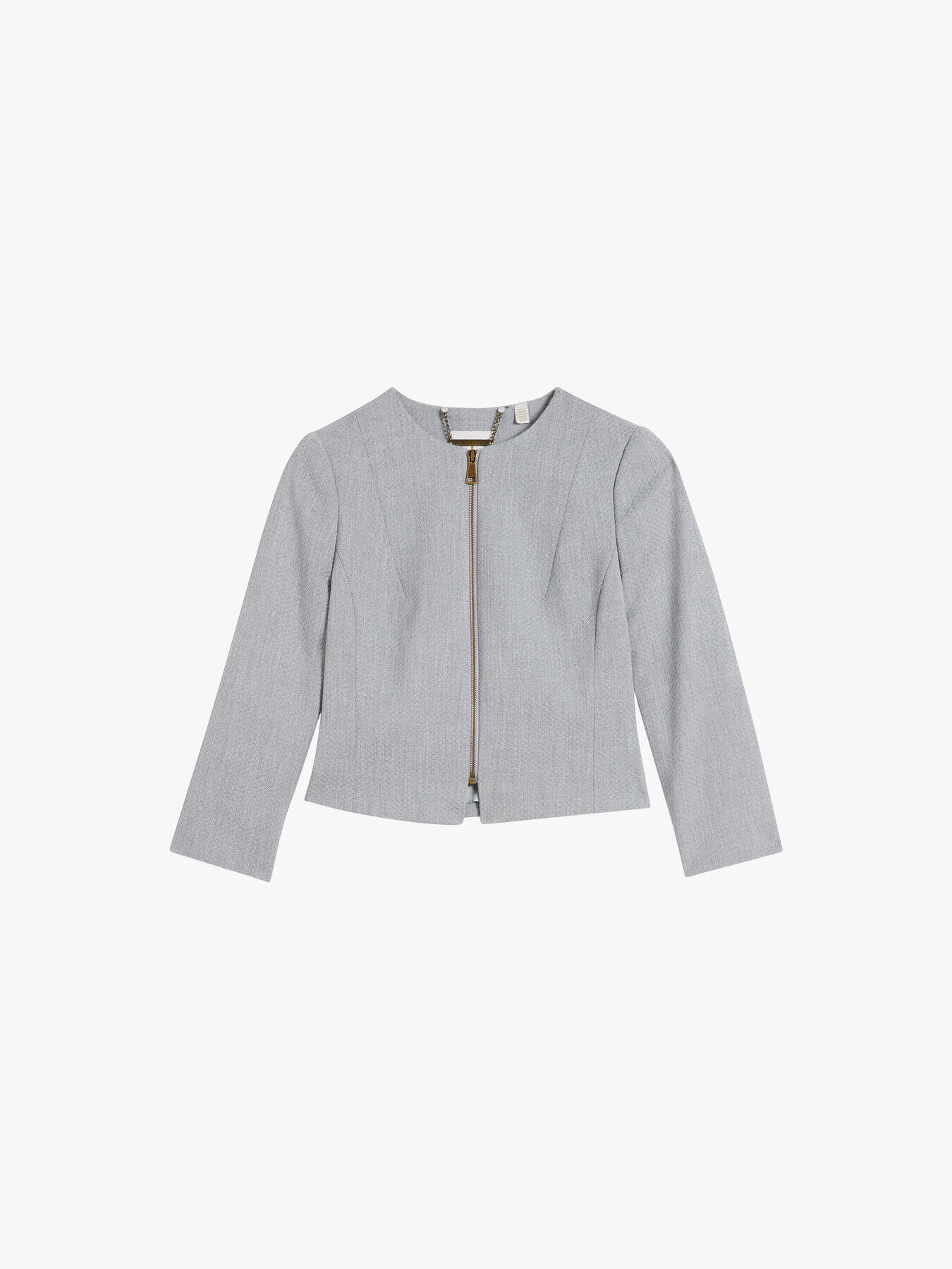 TED BAKER Michah Cropped Textured Jacket in LT-GREY | Endource