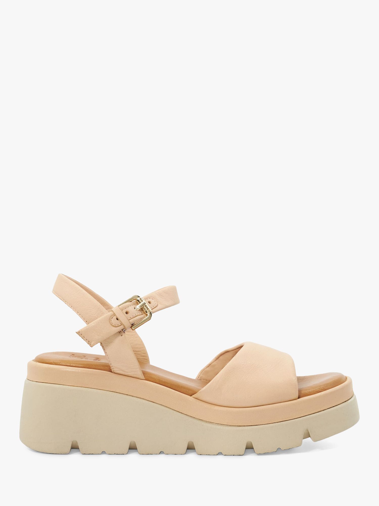 DUNE Komodo Leather Memory Foam Wedge Sandals | Endource