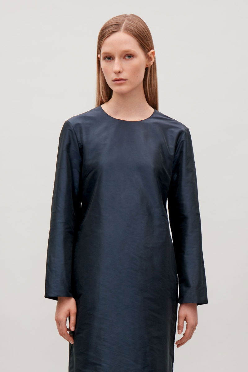 COS Back Zip Metallic Dress | endource