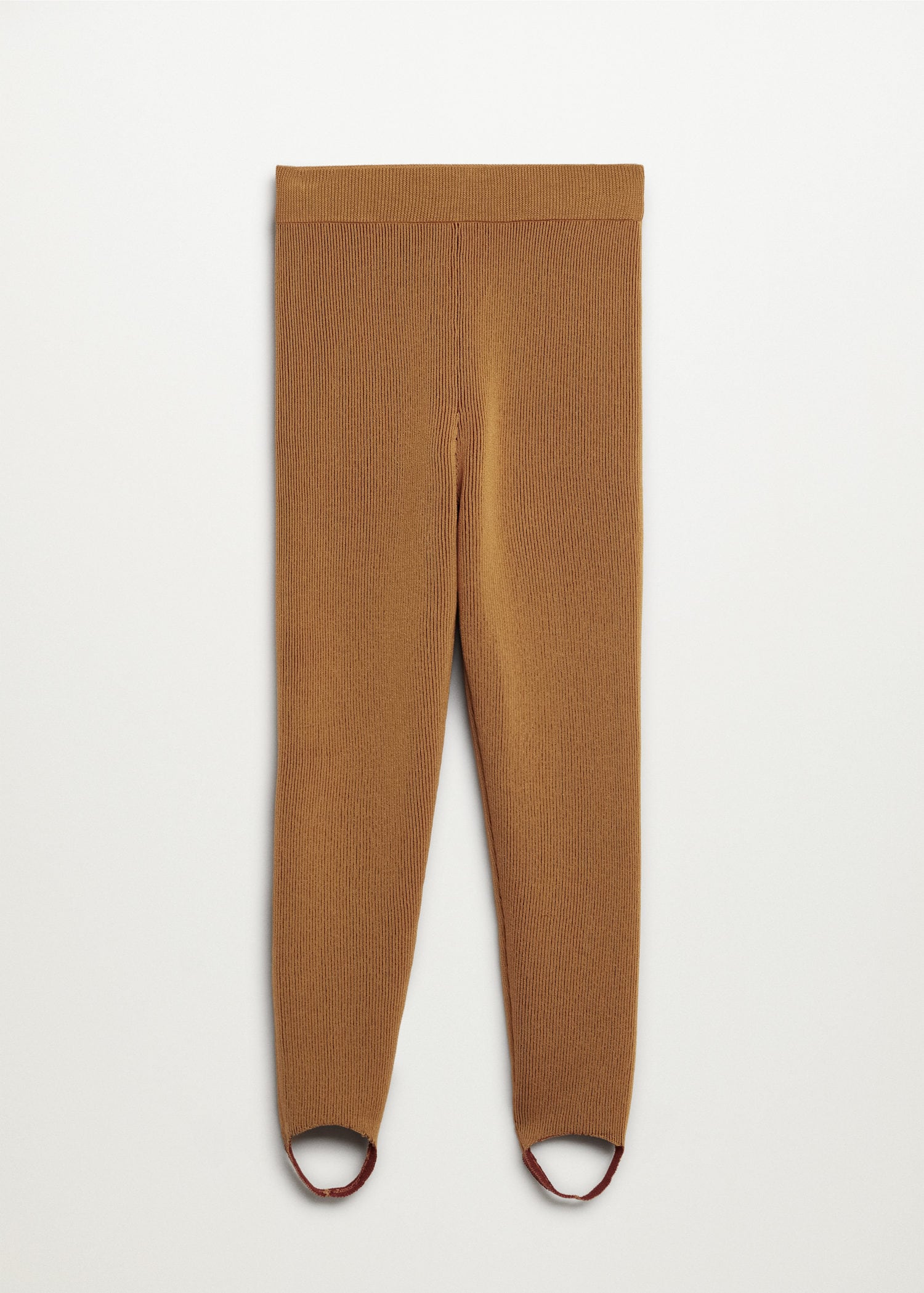 MANGO Fuseau Knitted Leggings in Tobacco Brown | endource