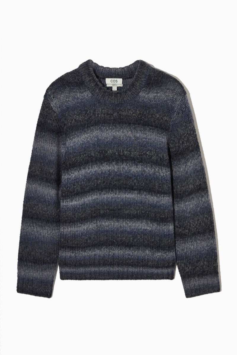 COS Striped Wool Jumper in NAVY / STRIPED | endource