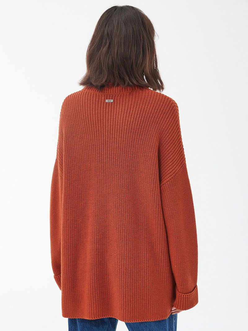 BARBOUR Stitch Cape Jumper in Spiced Pumpkin | endource
