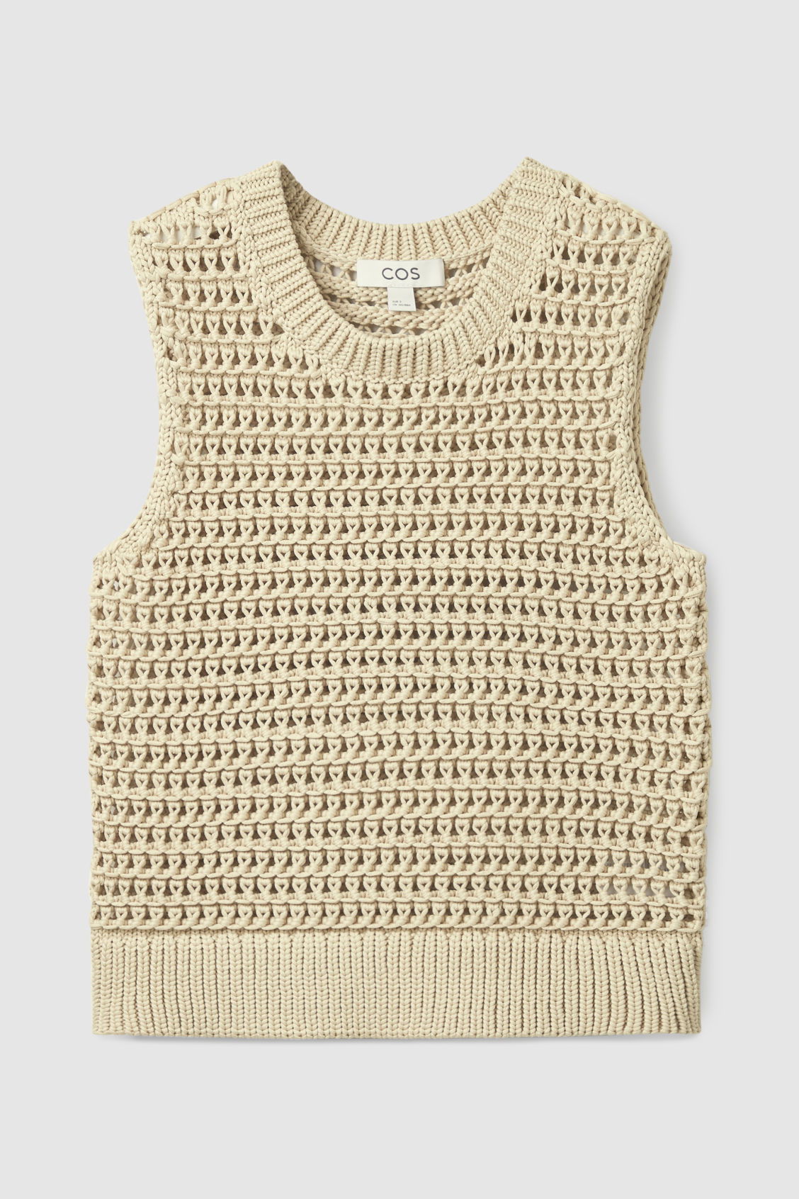 COS Chunky Open-Knit Vest in BEIGE | endource