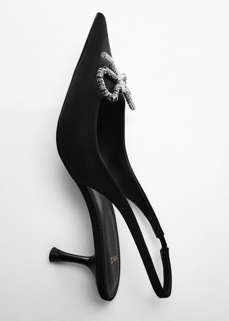 MANGO Shoe With Strass Bow Detail in Black | endource