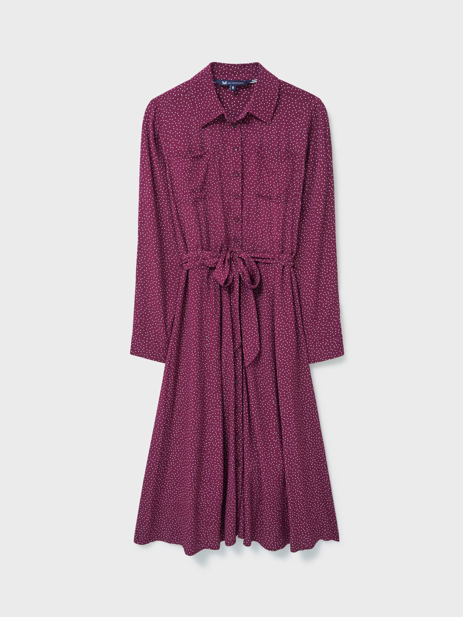 CREW CLOTHING Sienna Spot Print Midi Shirt Dress in Navy | endource