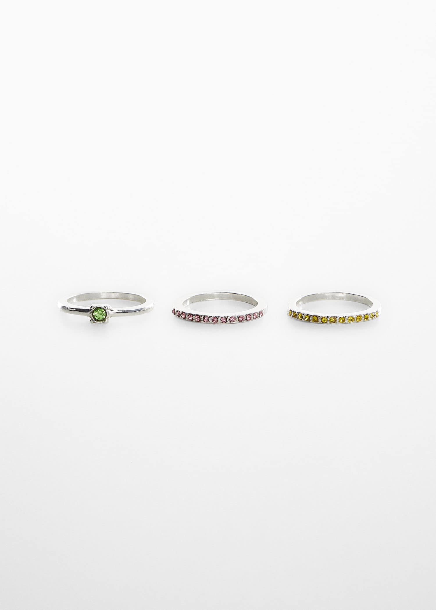 MANGO Pack Of 3 Combined Rings in Silver | Endource
