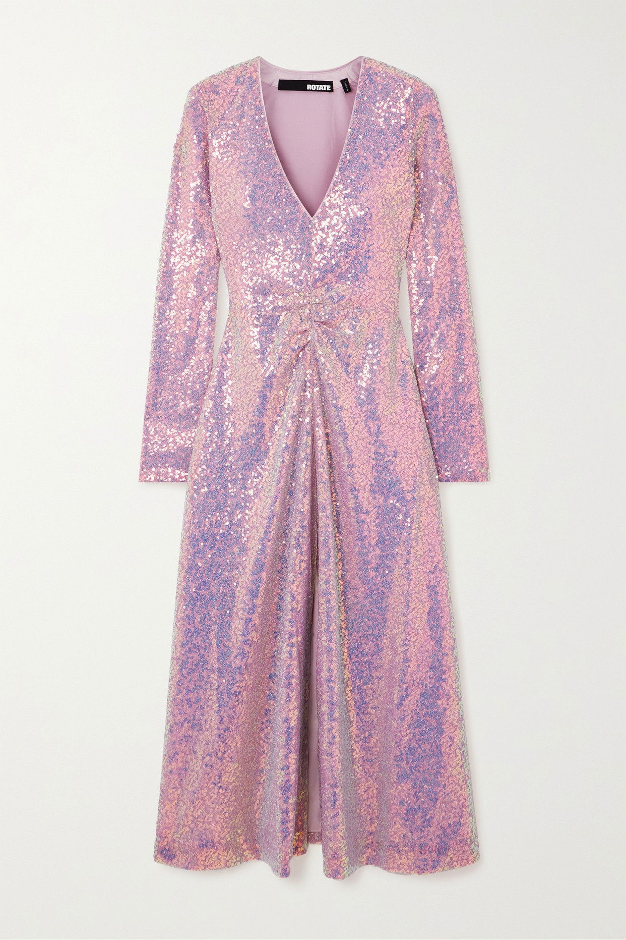 ROTATE BIRGER CHRISTENSEN Sierra Sequined Stretch Recycled-Tulle Midi Dress in Pink | endource