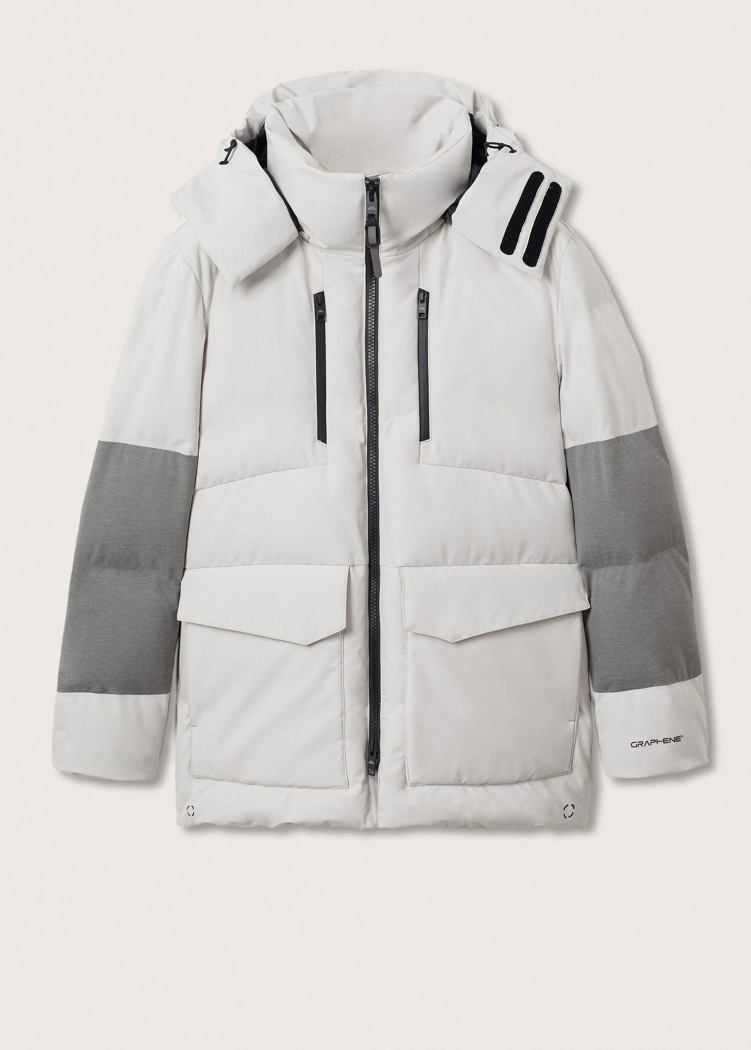MANGO Thermoregulating Waterproof Anorak in Grey | Endource