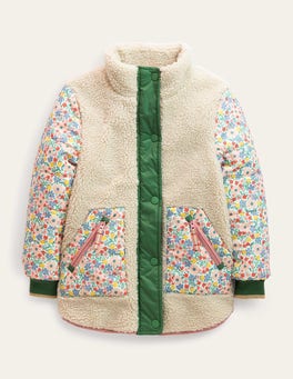 BODEN Borg Mix Coat in Vanilla Pod Floral | endource