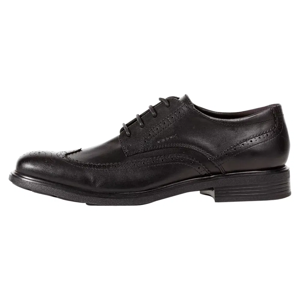 Geox Dublin Brogue Derby Shoes in Black | Endource