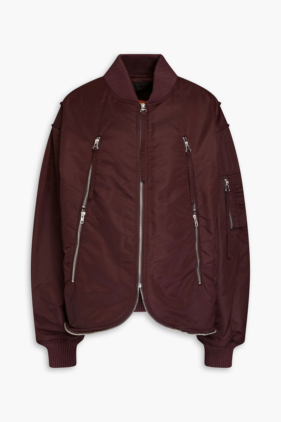 HELMUT LANG Shell Bomber Jacket in Burgundy | endource