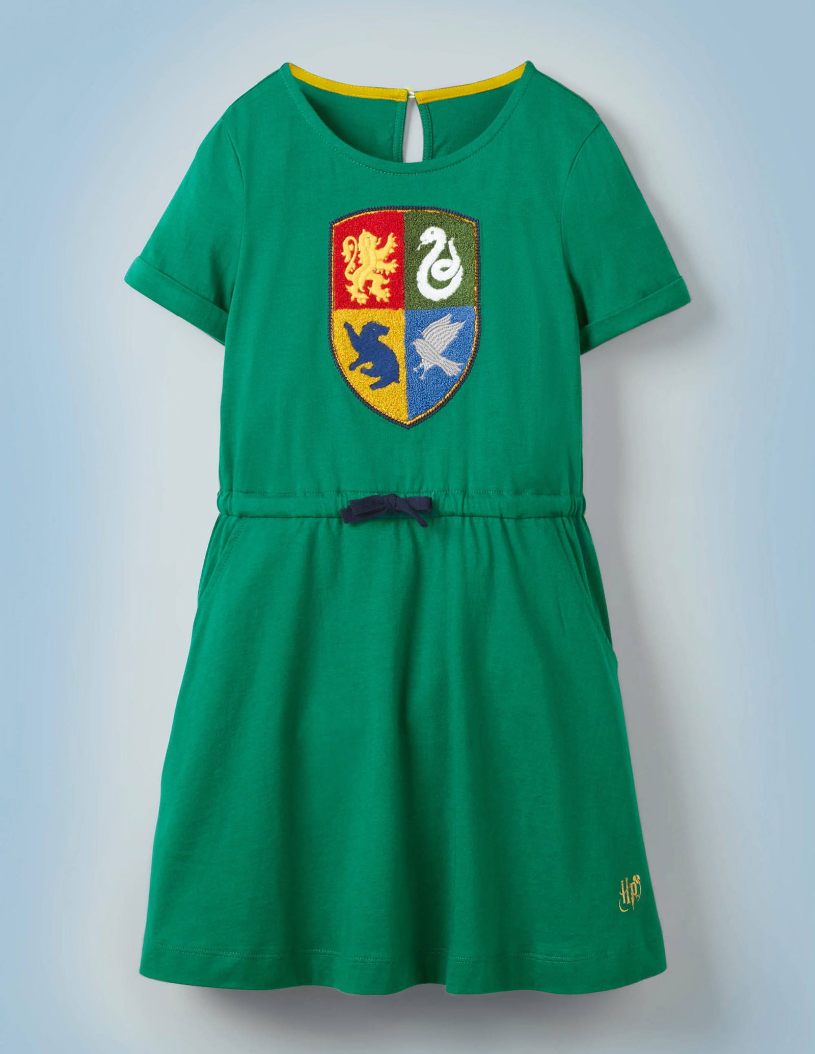 BODEN Hogwarts Crest Dress in Mountain Meadow Green | endource