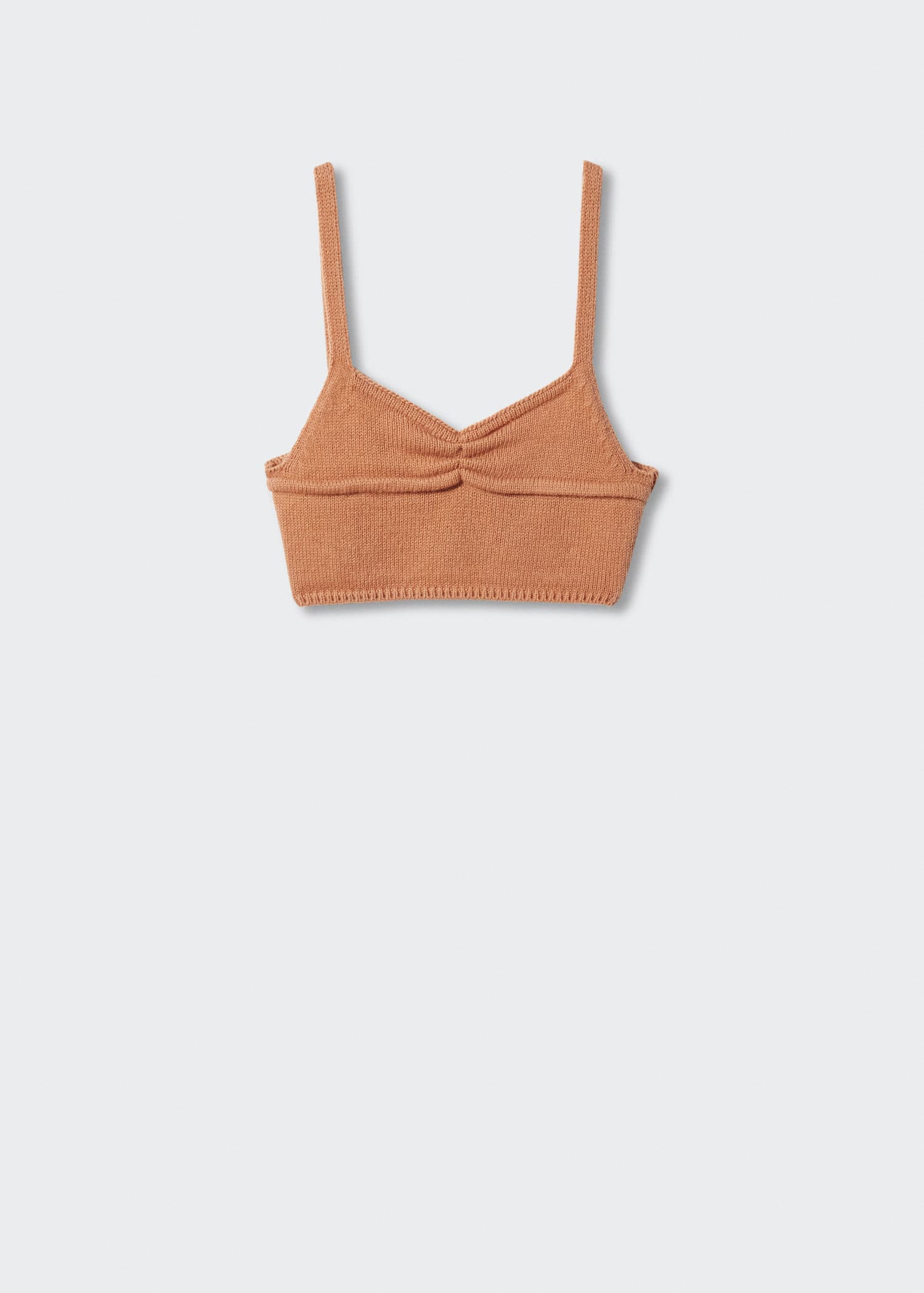 MANGO Knit Strap Top in Caramel | endource