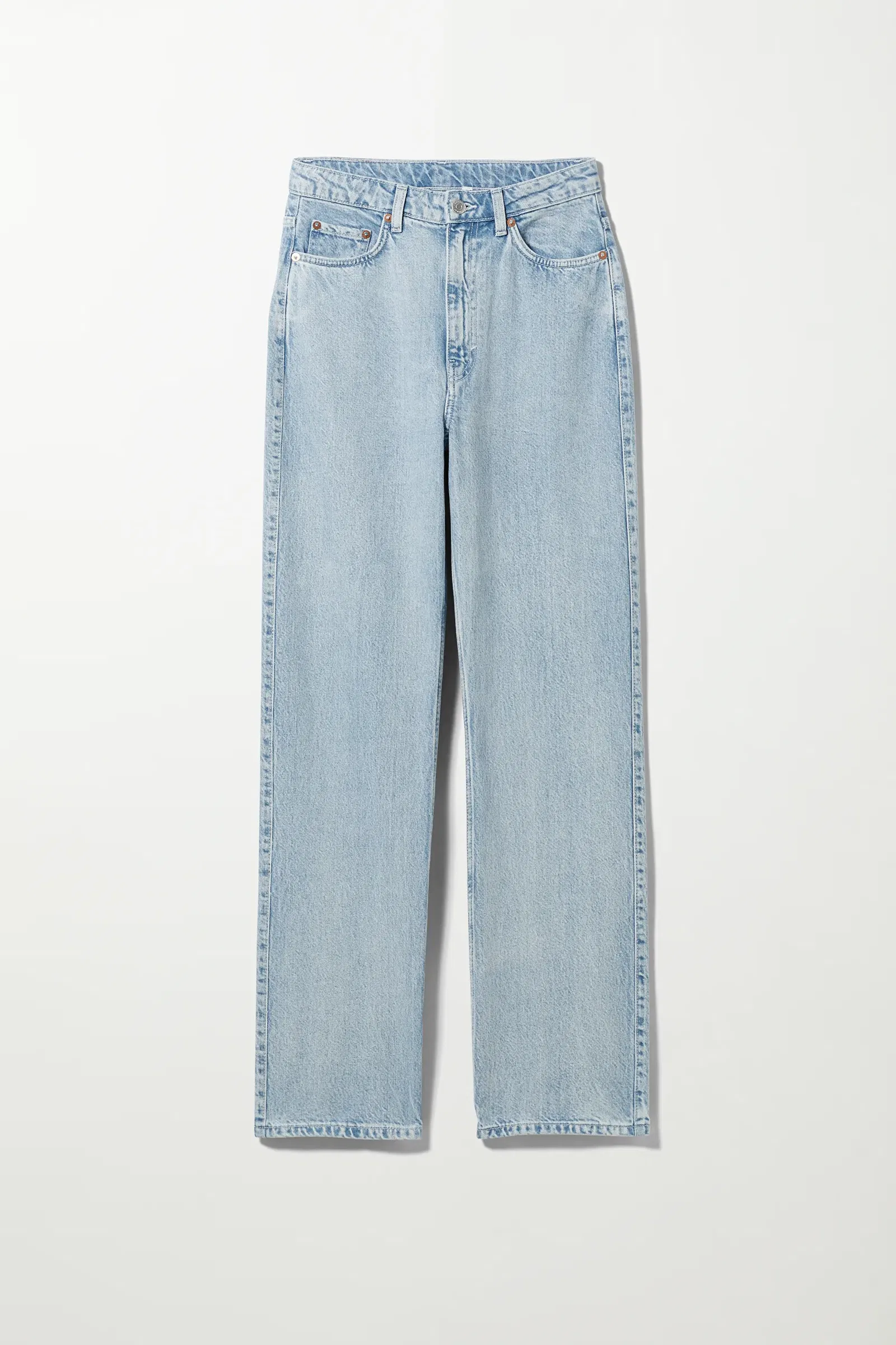WEEKDAY Rowe Extra High Straight Jeans in Summer Blue | Endource