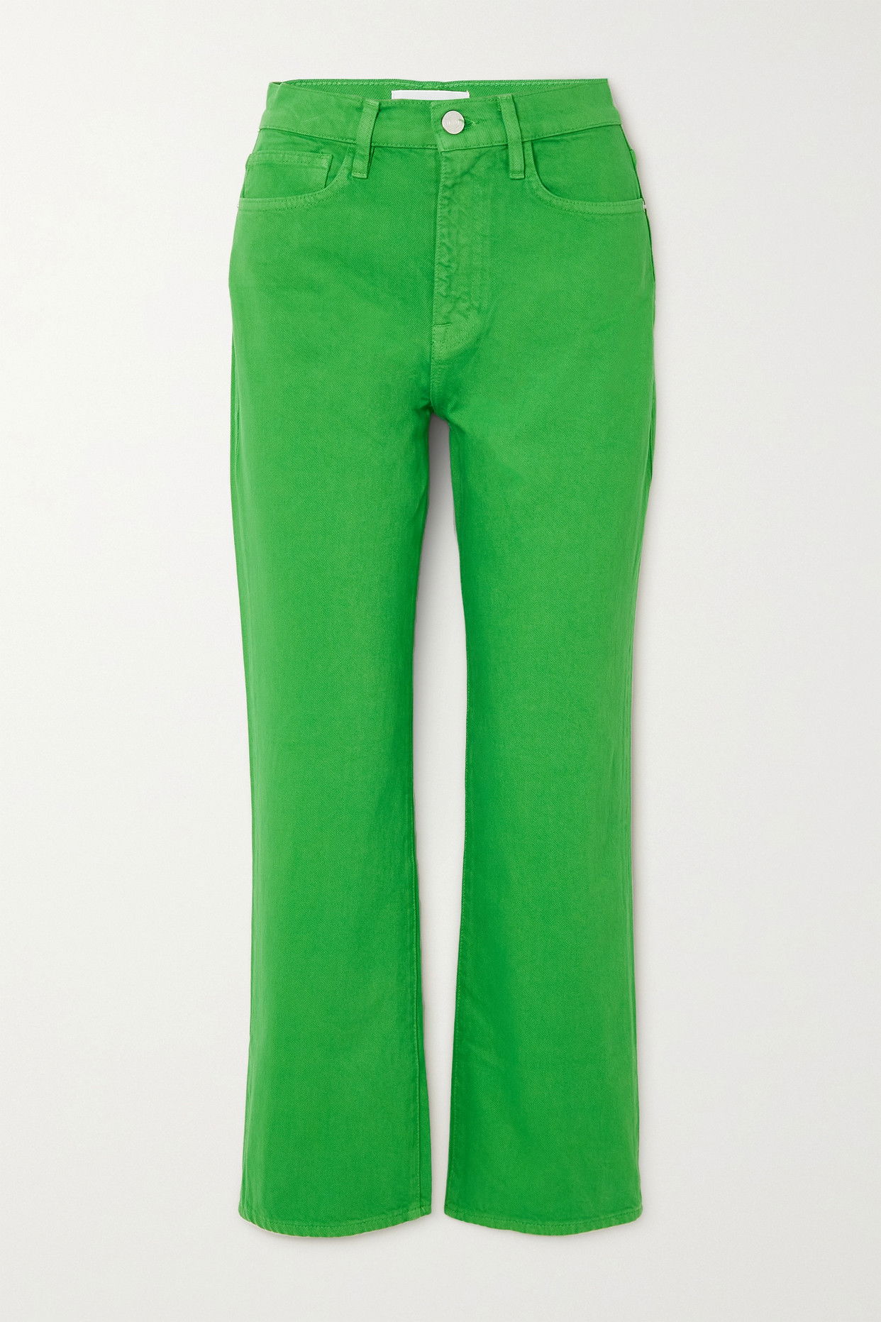 FRAME Le Jane Cropped Straight-Leg Jeans in Green | Endource