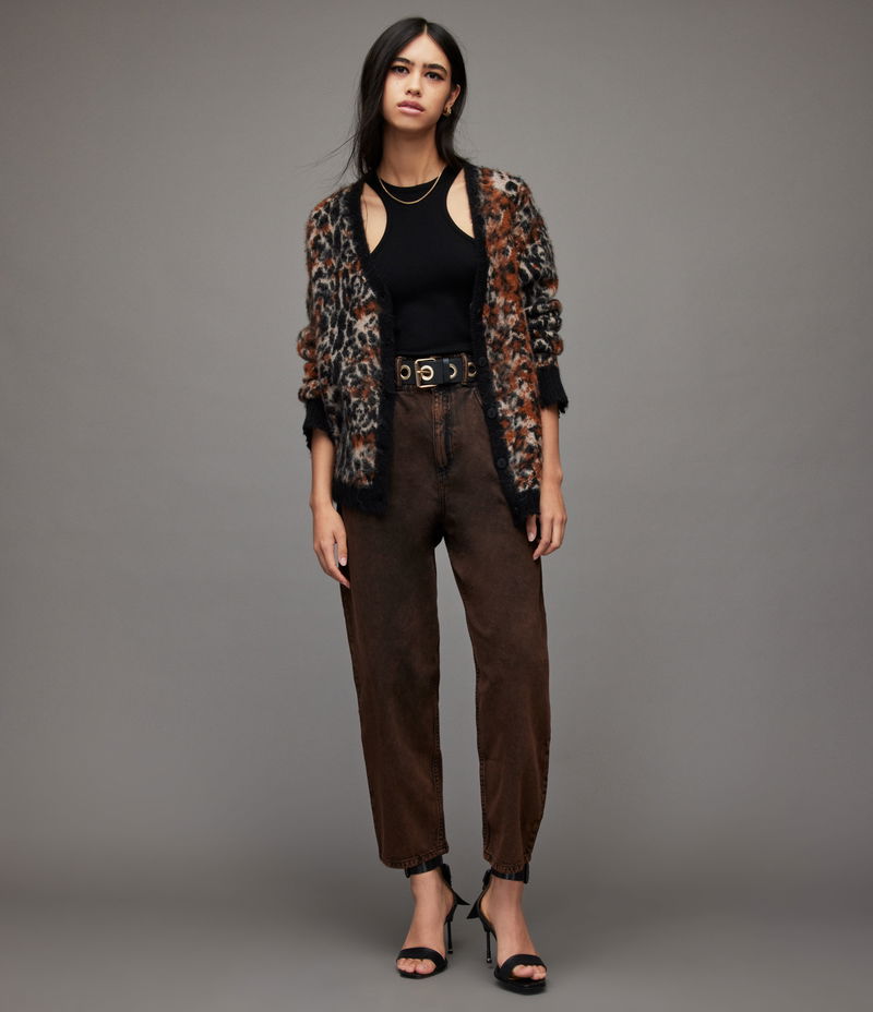 ALLSAINTS Hailey High-Rise Straight Jeans in Acid Brown | endource