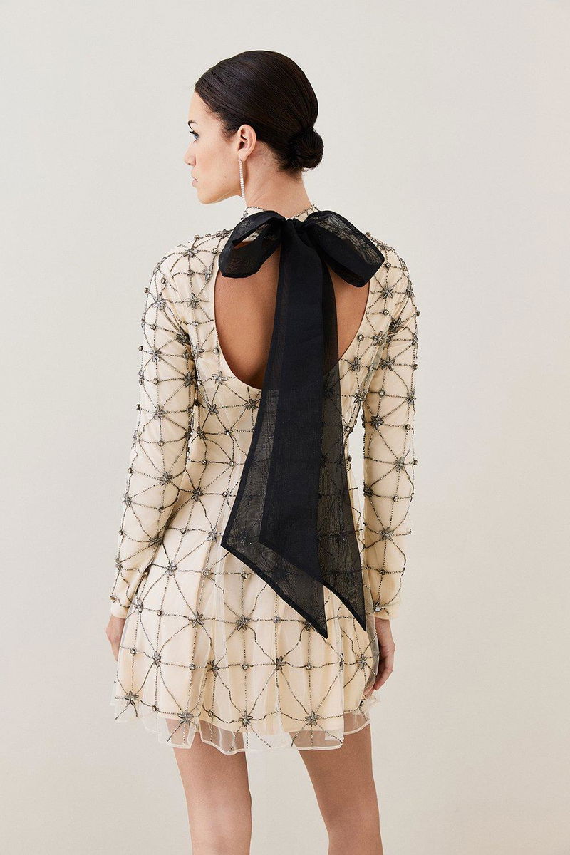KAREN MILLEN Karen Millen x Lydia Millen - Petite Embellished Tie ...