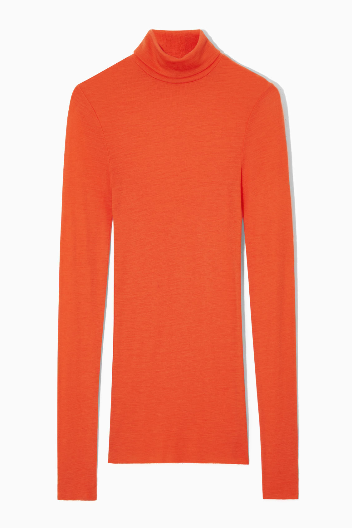 COS Merino Wool Turtleneck Top in ORANGE | endource