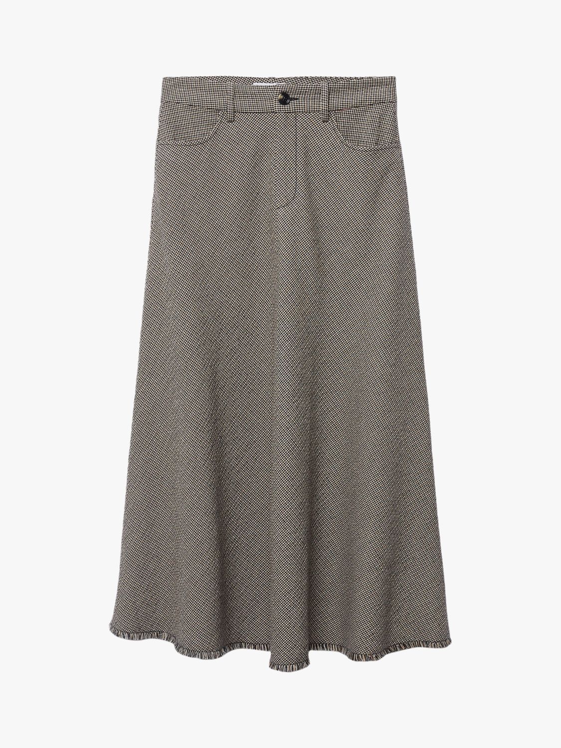 MANGO Diana Check Print Skirt in Black/Multi | Endource