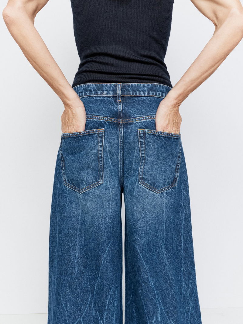 RAEY Loon Organic-Cotton Flared Jeans in Blue | endource