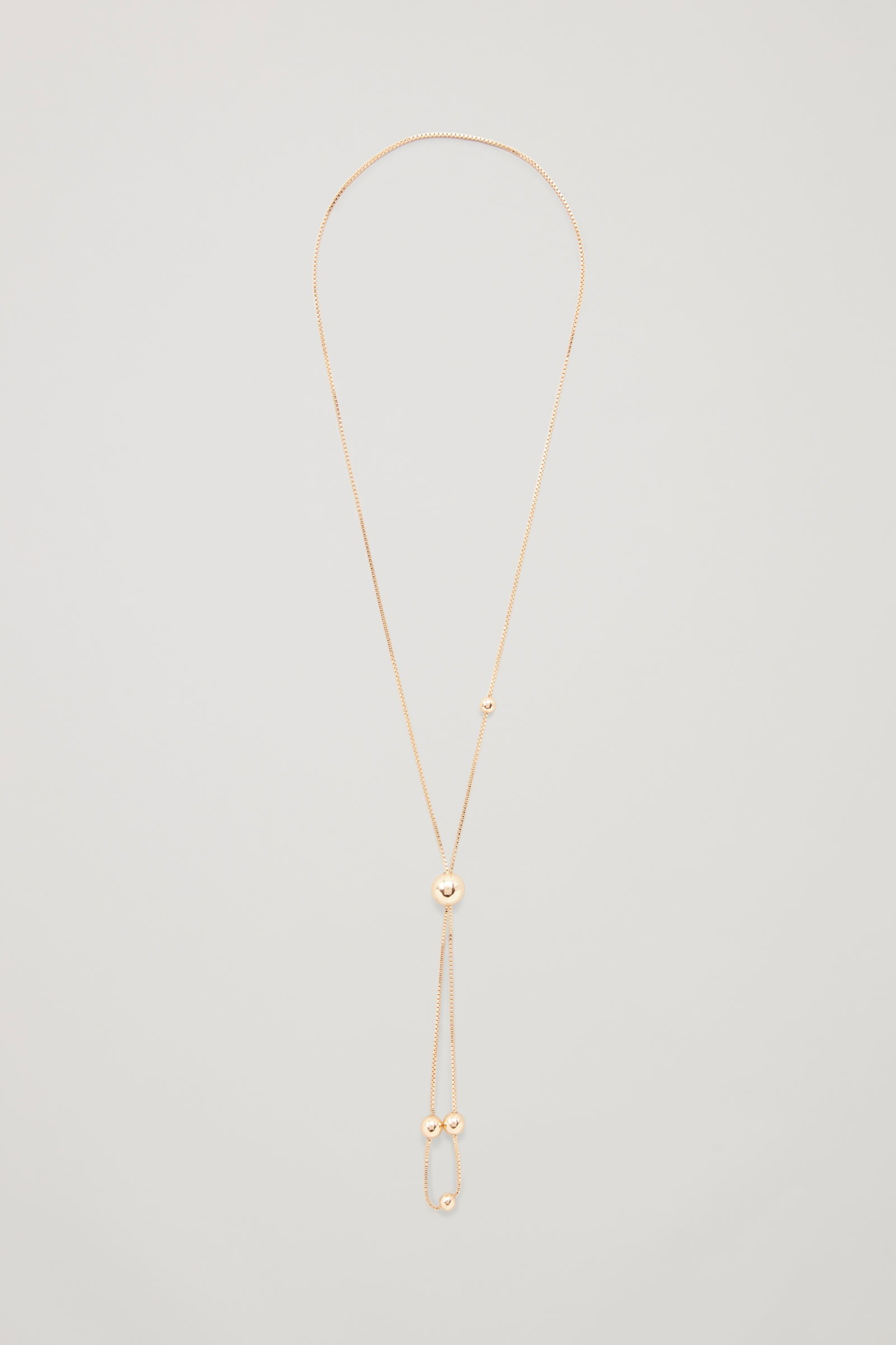 COS Beaded Long Chain Necklace in Gold | endource