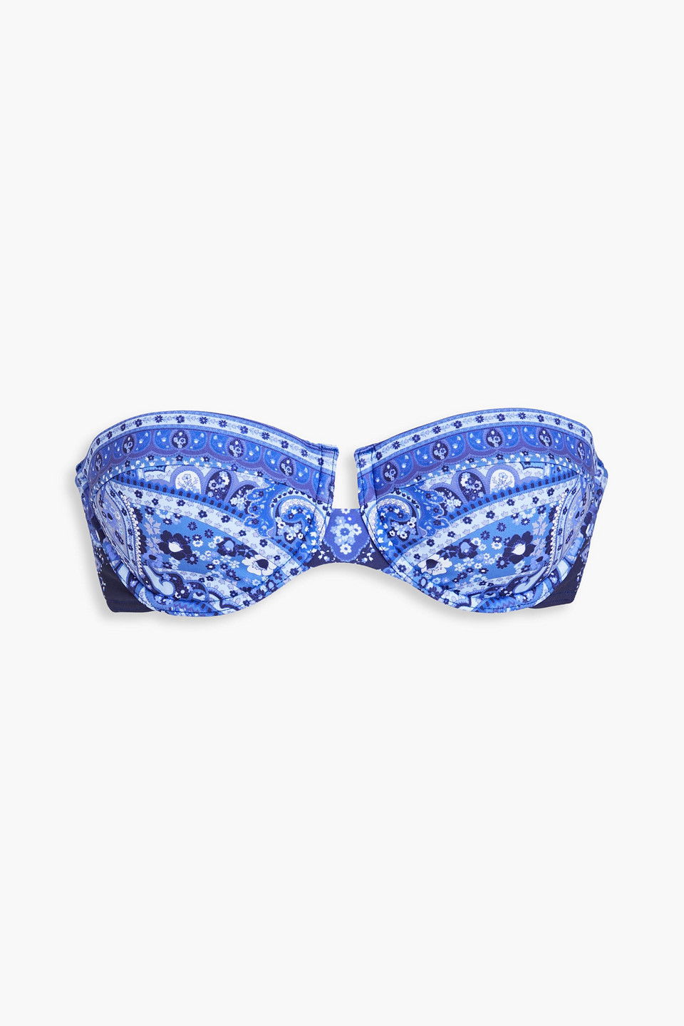 ZIMMERMANN Separates Sculpt Paisley Bandeau Bikini Top in Blue | endource