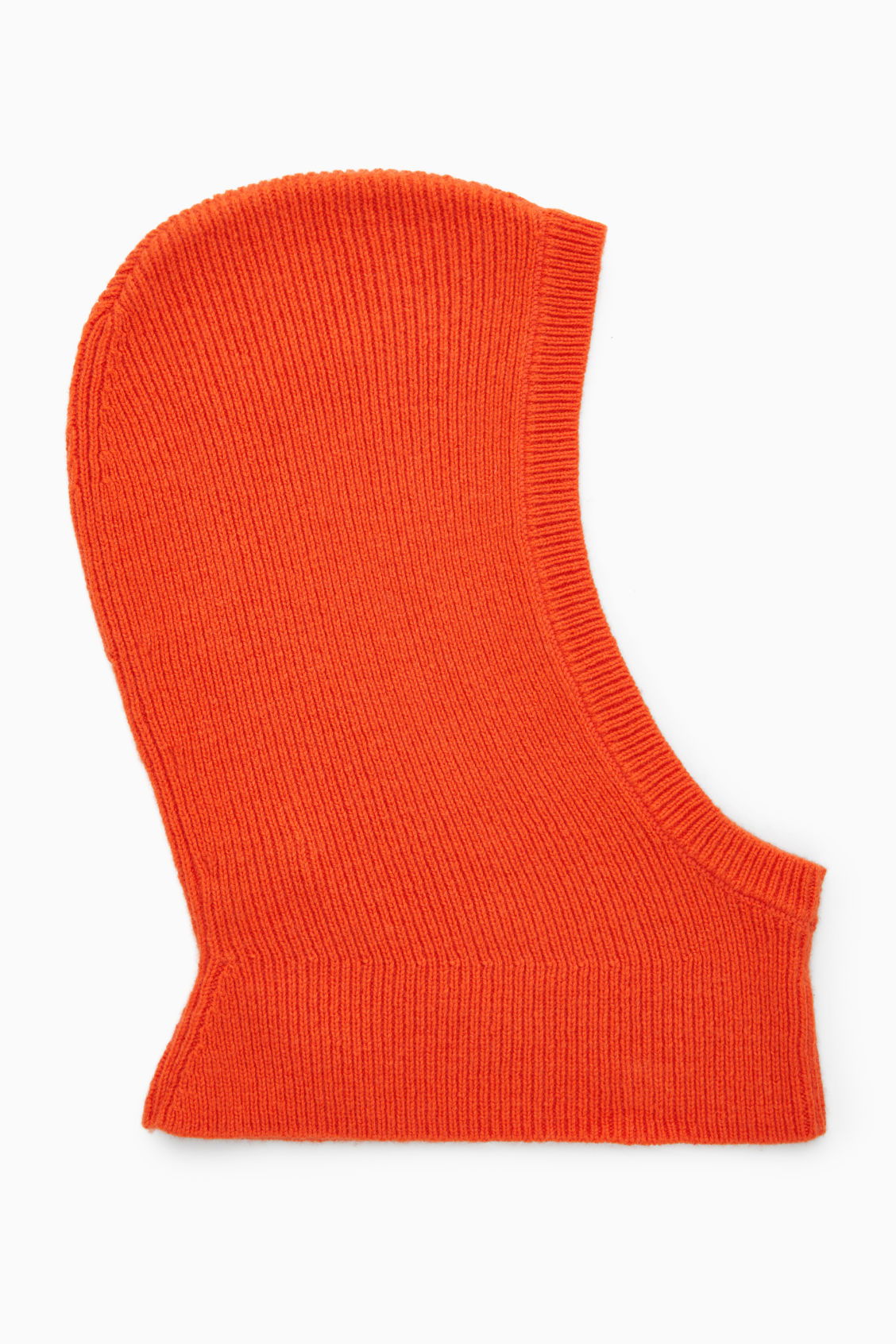 COS Ribbed Wool-Cashmere Balaclava in ORANGE | endource