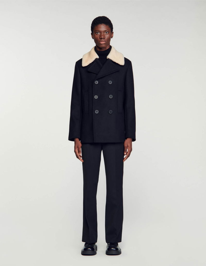 SANDRO Wool Pea Coat | Endource