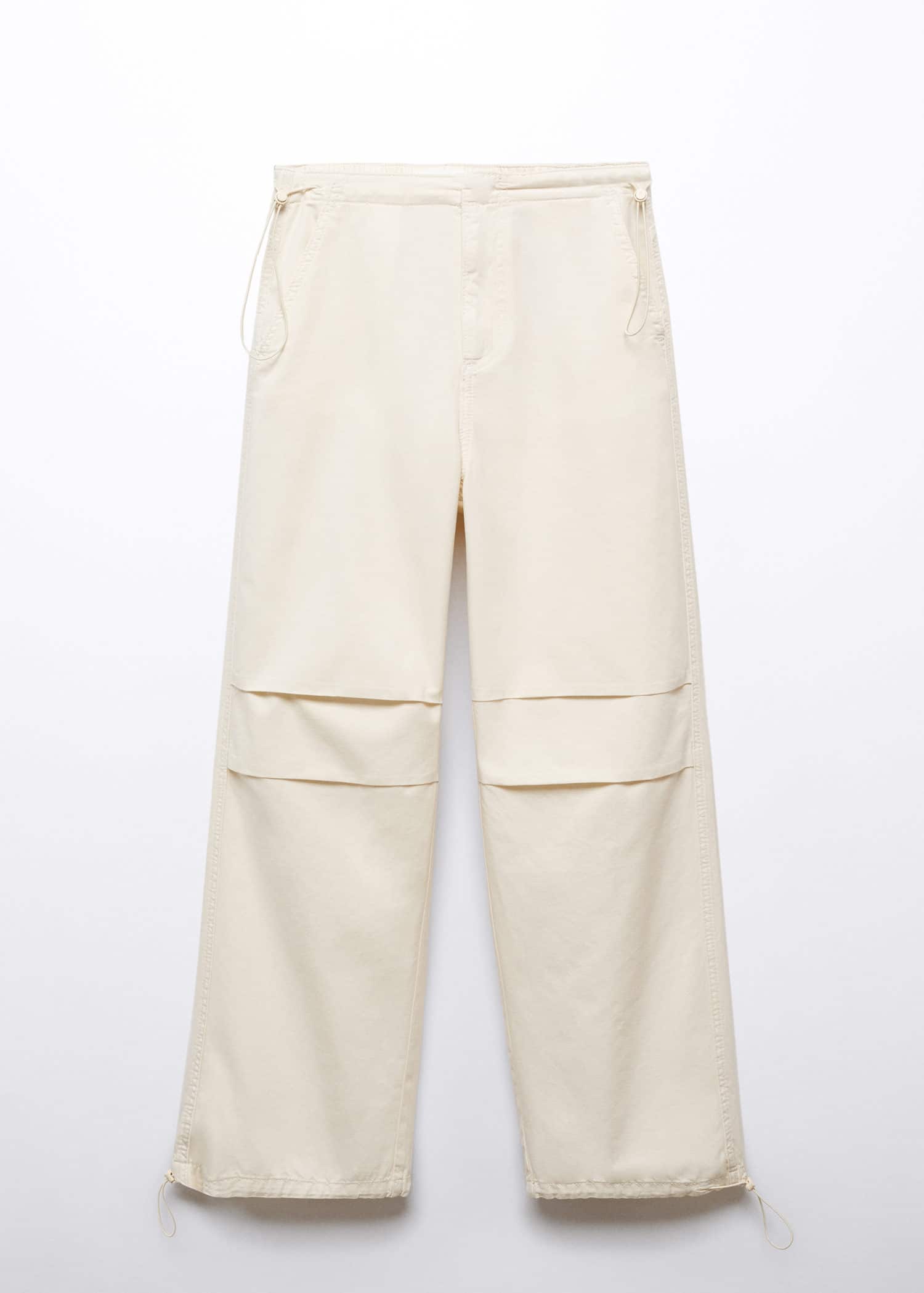 MANGO Parachute Trousers in Off White | Endource