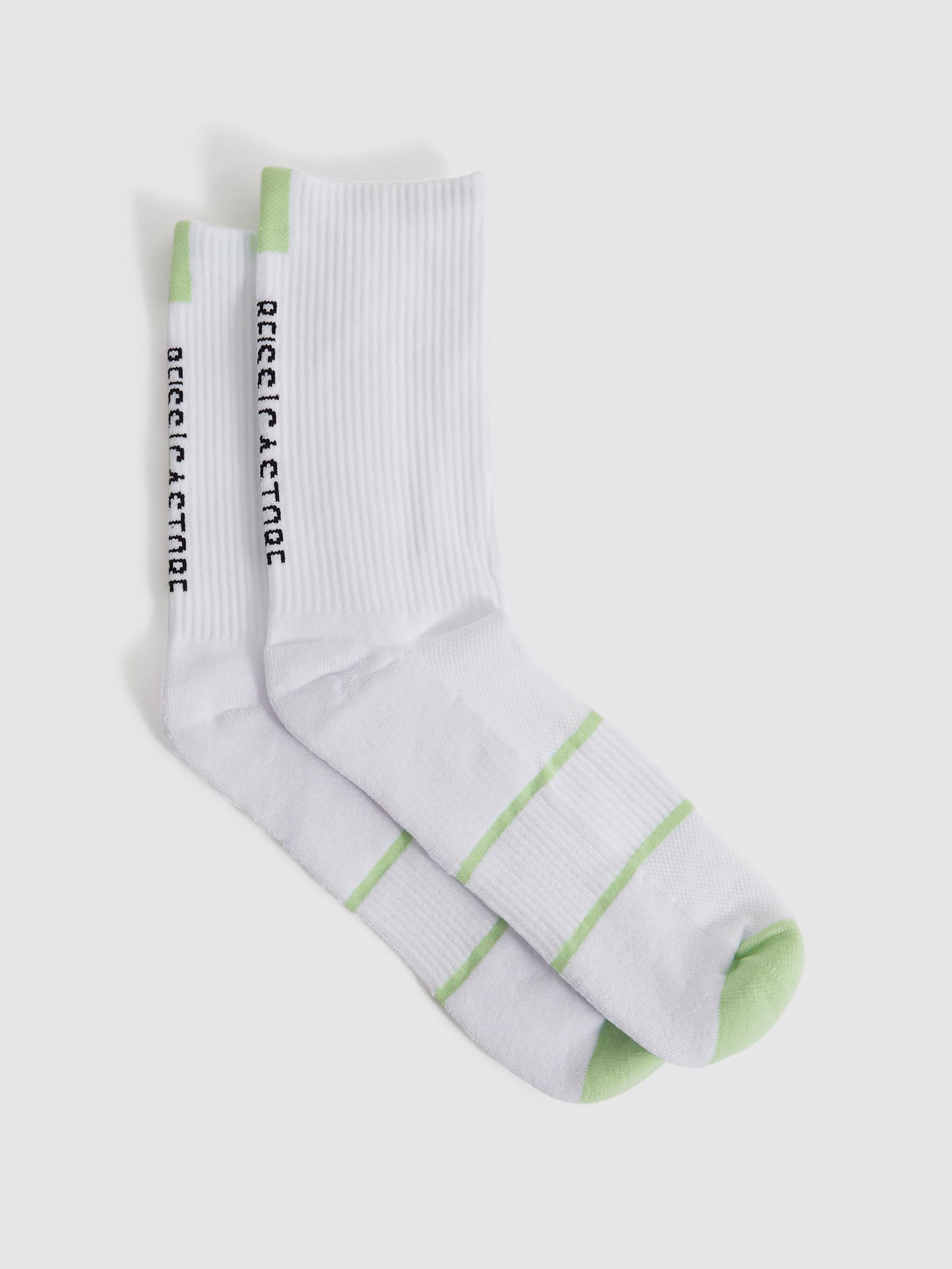 REISS Ribbed Crew Cut Socks in White | endource