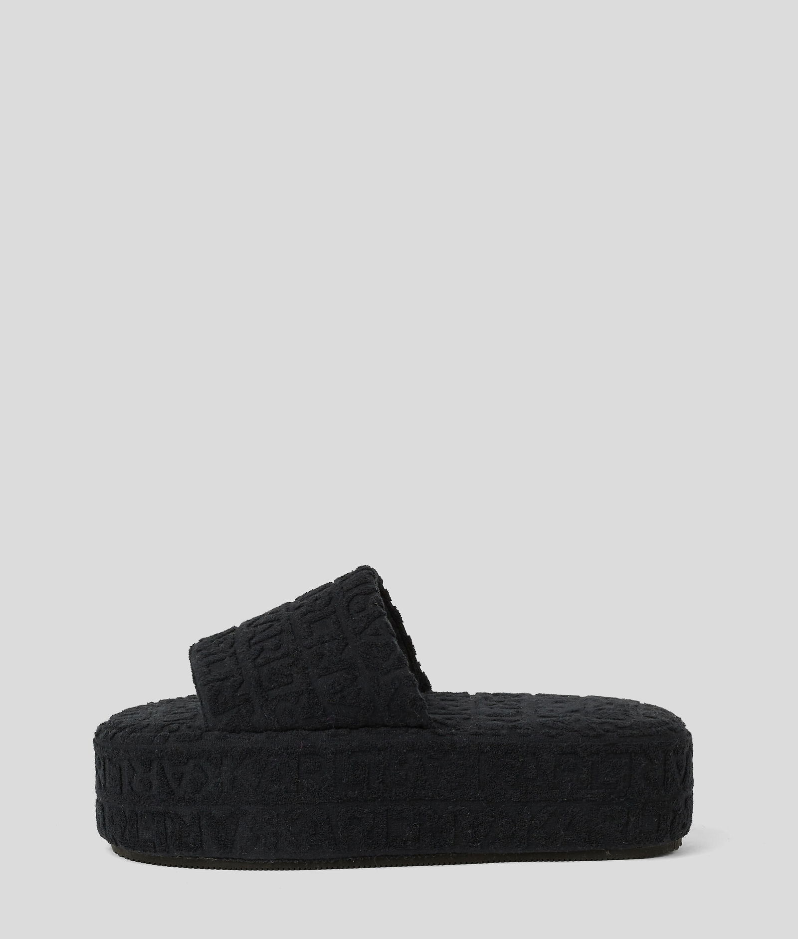 KARL LAGERFELD Veranda Triple Towel Slides in Black | endource