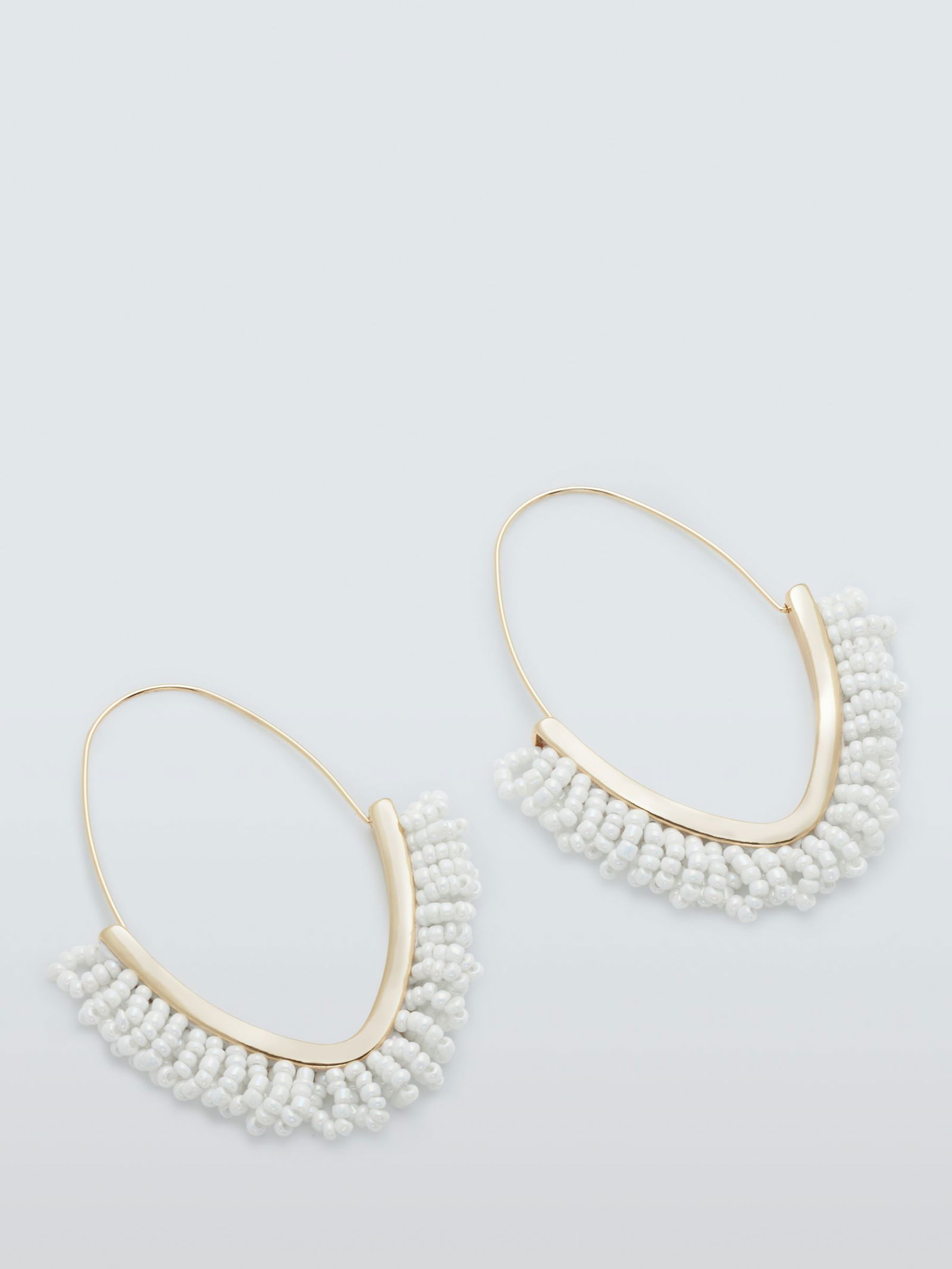 JOHN LEWIS Seed Bead Edging Statement Drop Earrings | endource