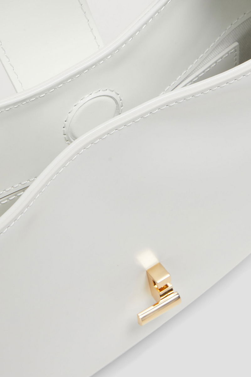 SANDRO Sweet Janet Leather Shoulder Bag in White | endource