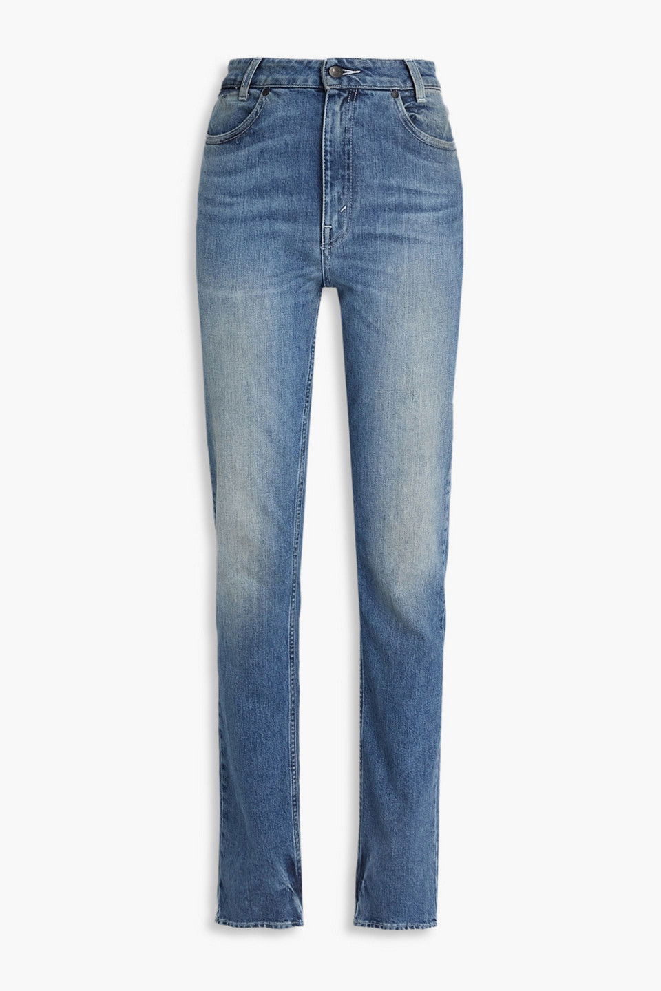 BITE STUDIOS Faded High-Rise Straight-Leg Jeans | endource