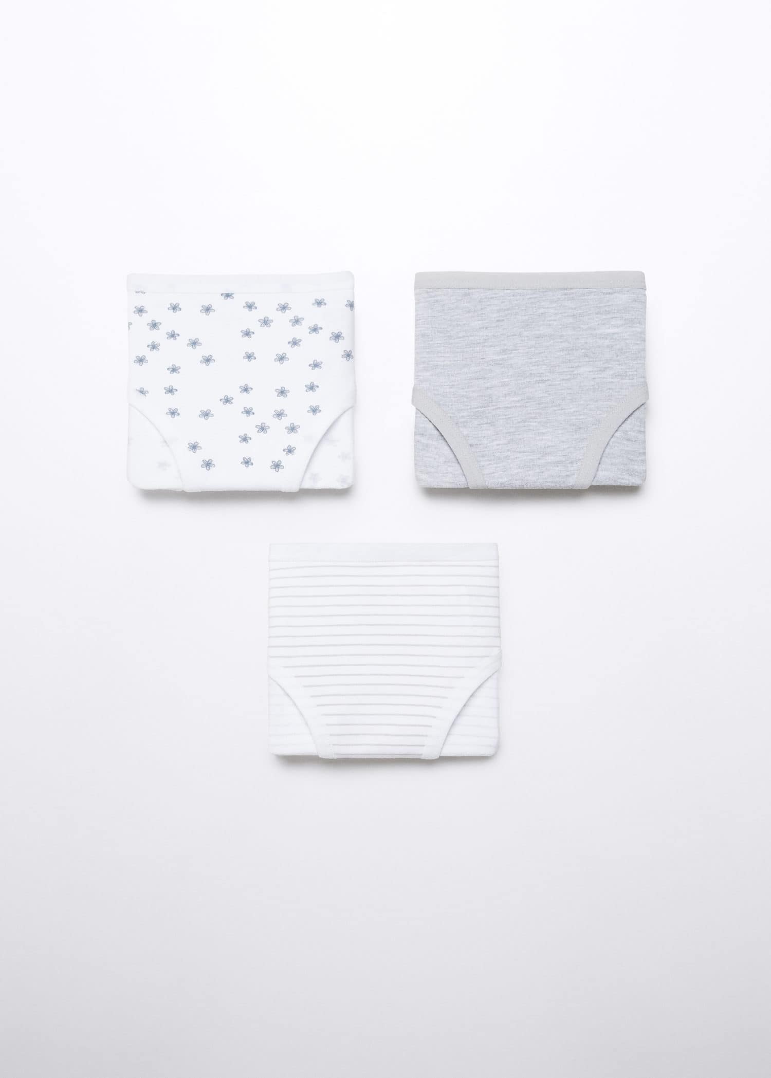 Mango 3 Pack Cotton Panties In Medium Heather Grey Endource