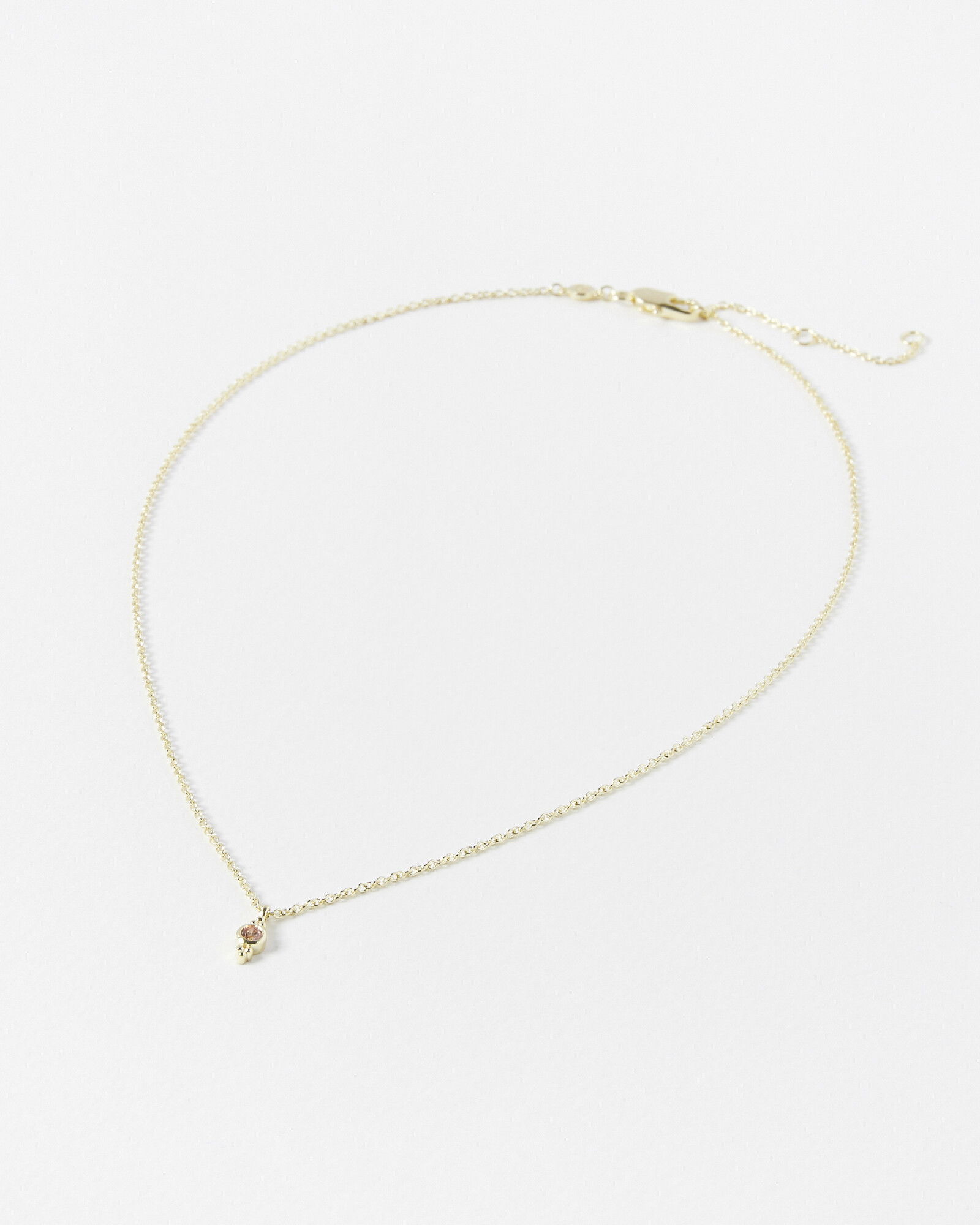 OLIVER BONAS Octavia Stone Gold Plated Pendant Necklace in Gold | endource