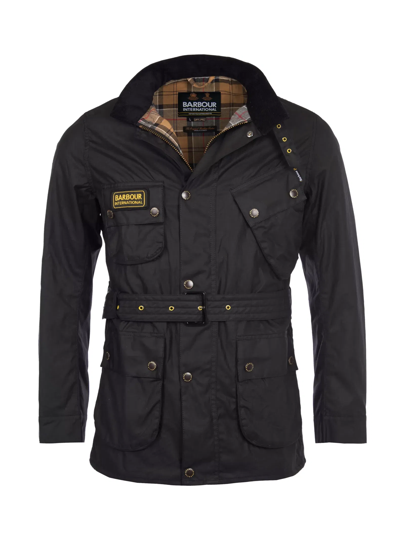 Barbour A7 Slim Fit Waxed Jacket in Black | Endource