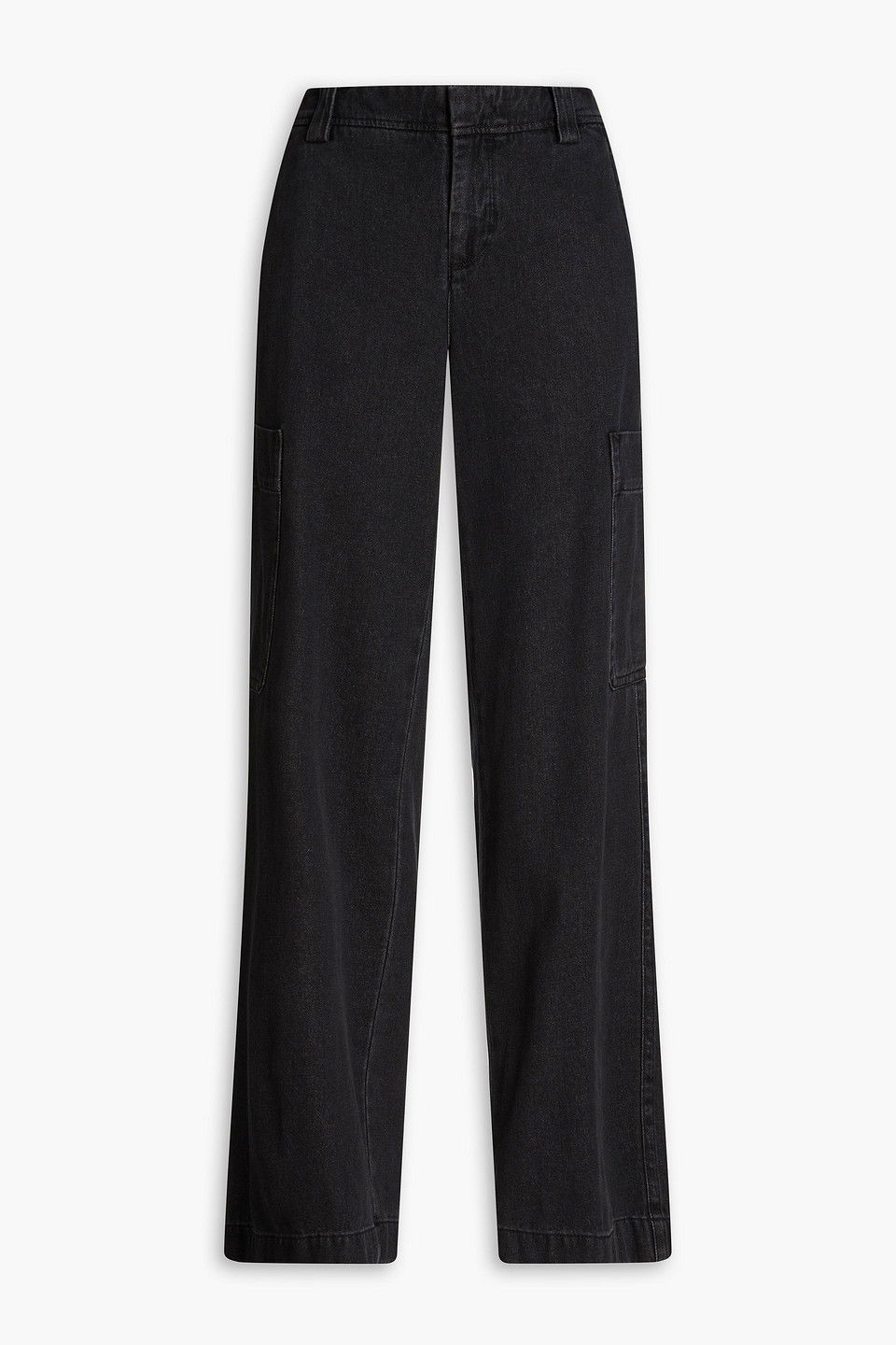 VINCE. High-Rise Wide-Leg Jeans in Black | endource