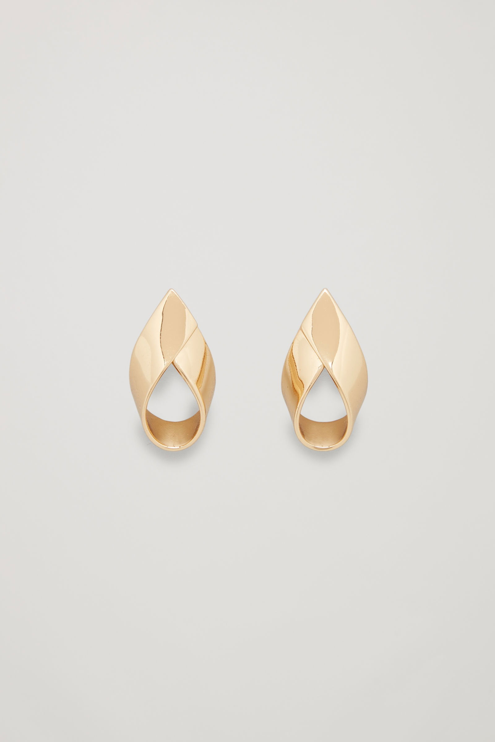 COS Folded Hoop Earrings in Gold | endource