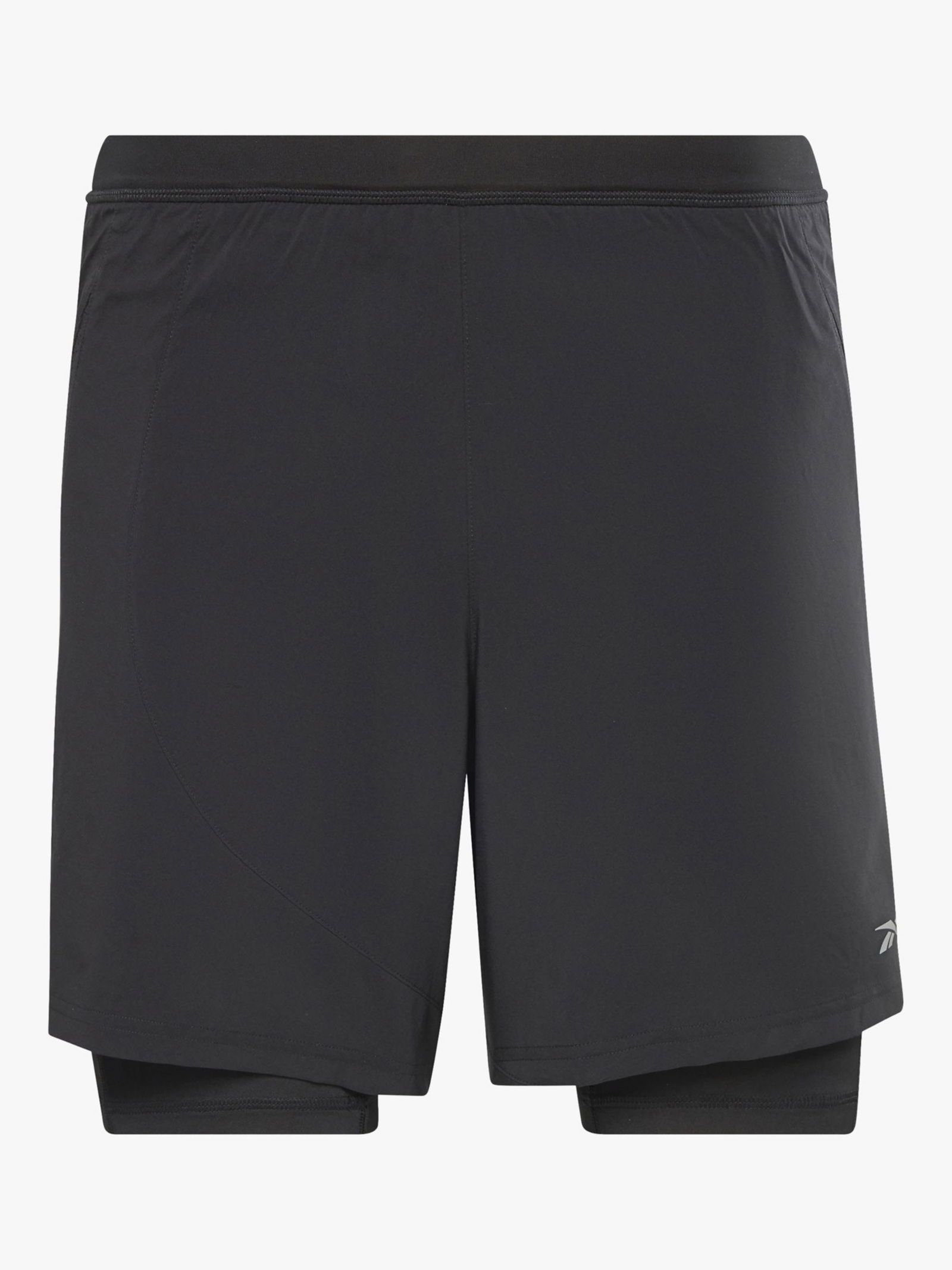 REEBOK Two-in-One Running Shorts in Black | Endource