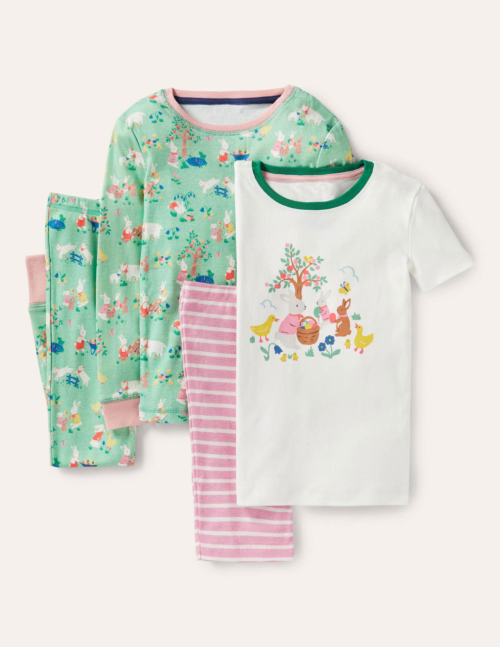 BODEN Mix And Match Snug Pyjamas in Fountain Green Spring Time | Endource