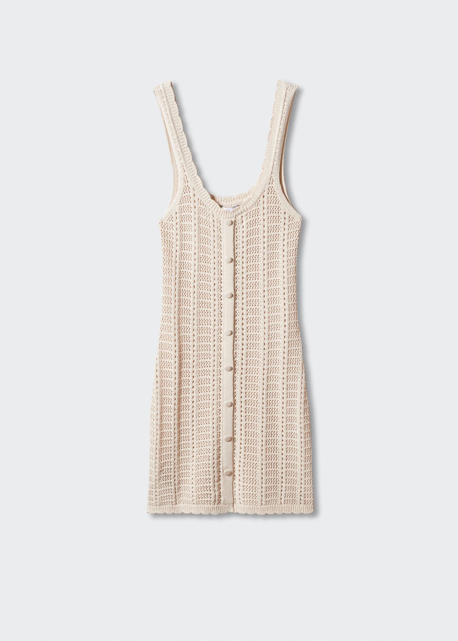 MANGO Button Knit Dress in Ecru | endource