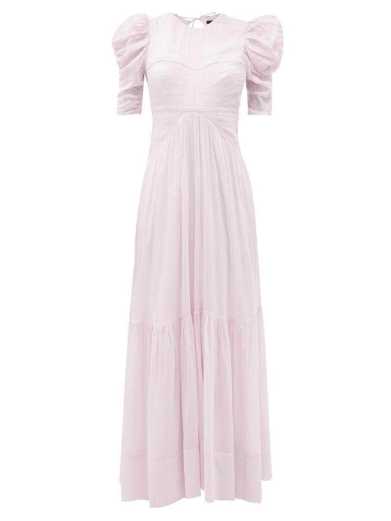 ISABEL MARANT Katici Puffed-Sleeve Cotton-Blend Voile Maxi Dress in ...