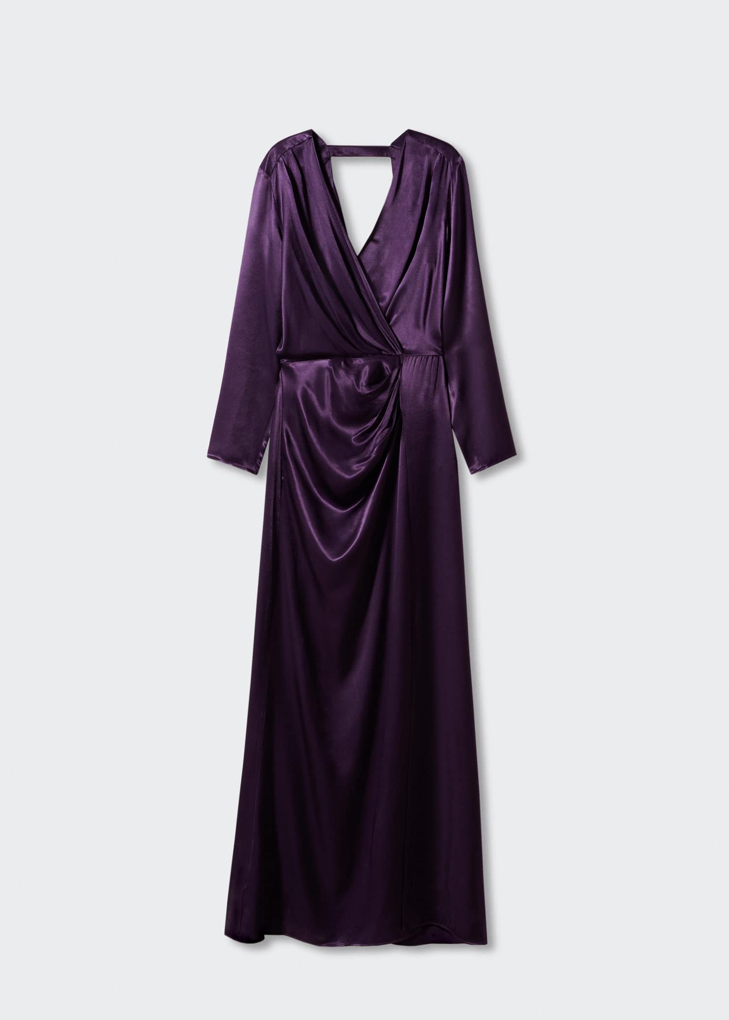 MANGO Wrapped Satin Dress in Purple | endource