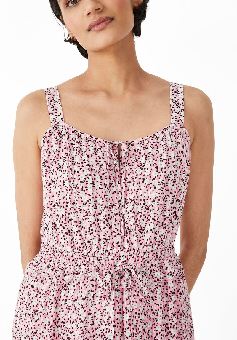 HUSH Rowena Midi Dress in Mini Daisy Pink | Endource