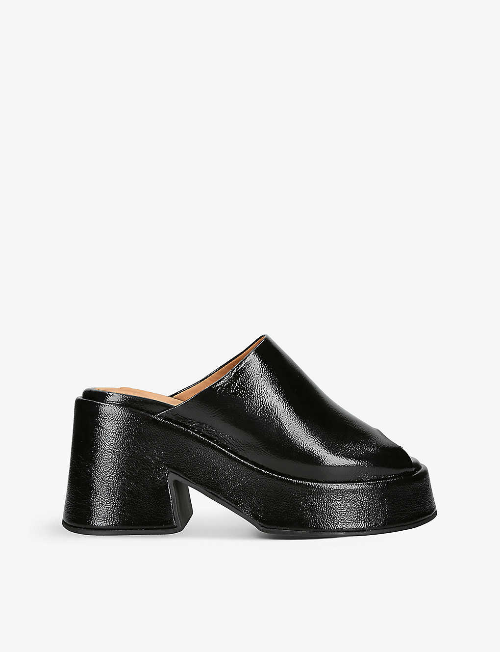 GANNI Retro Platform Mules in BLACK | endource