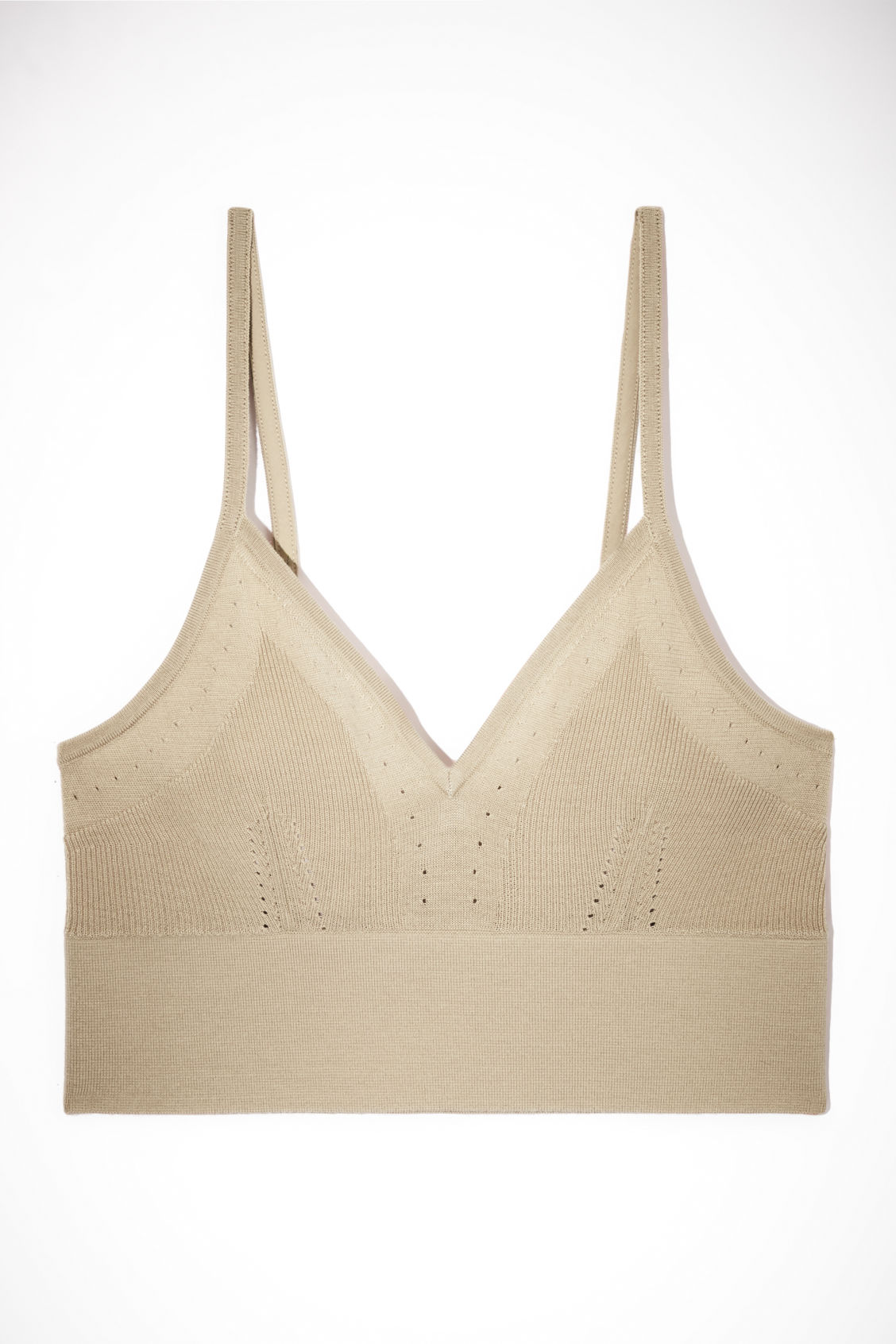 COS Pointelle-Knit Wool Bralette in BEIGE | Endource