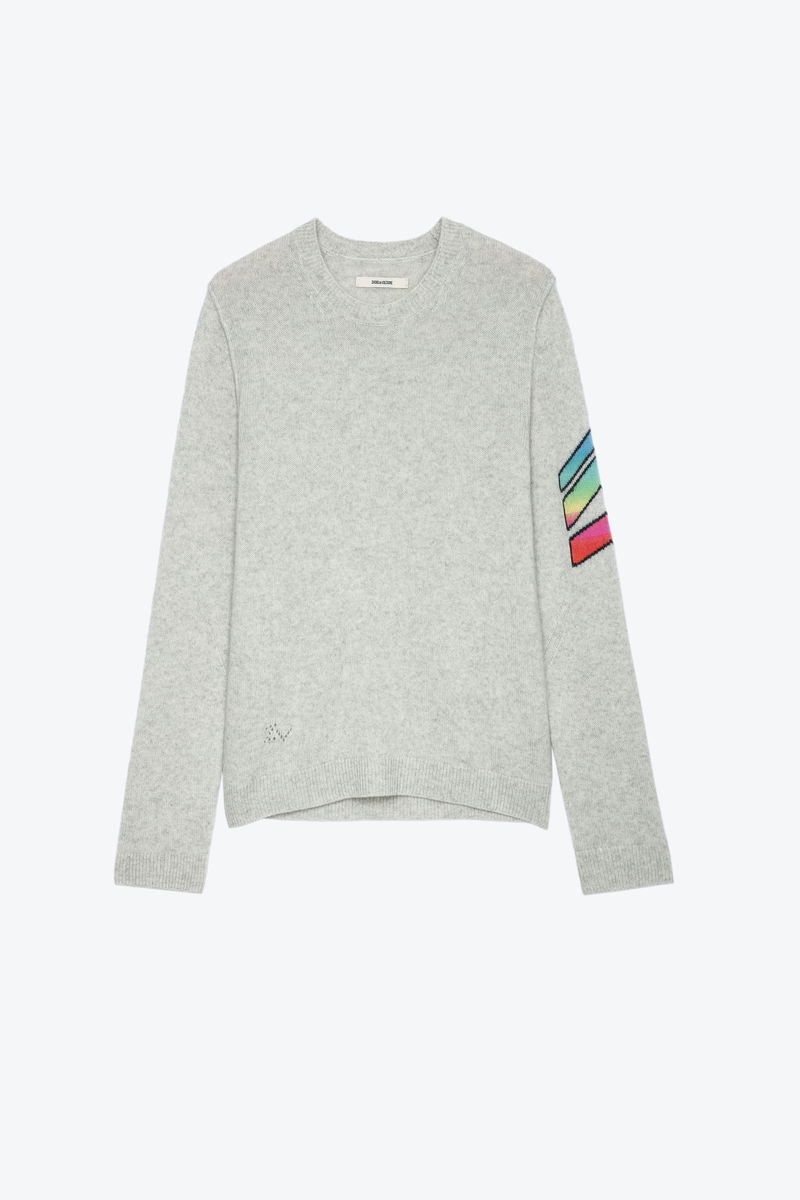 ZADIG & VOLTAIRE Kennedy Arrow Cashmere Sweater in Neige | Endource