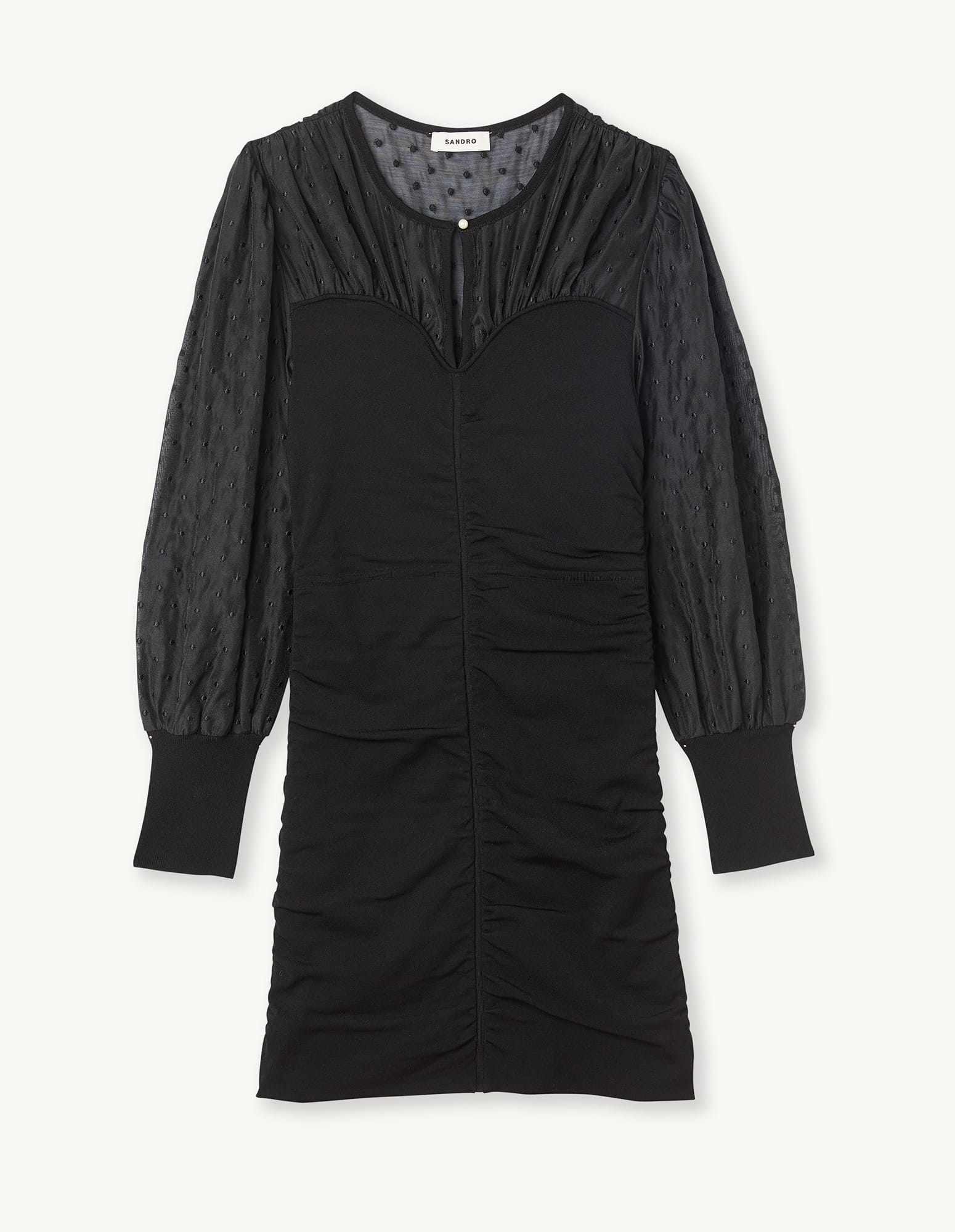 SANDRO Short Bustier-Effect Dress in Black | endource