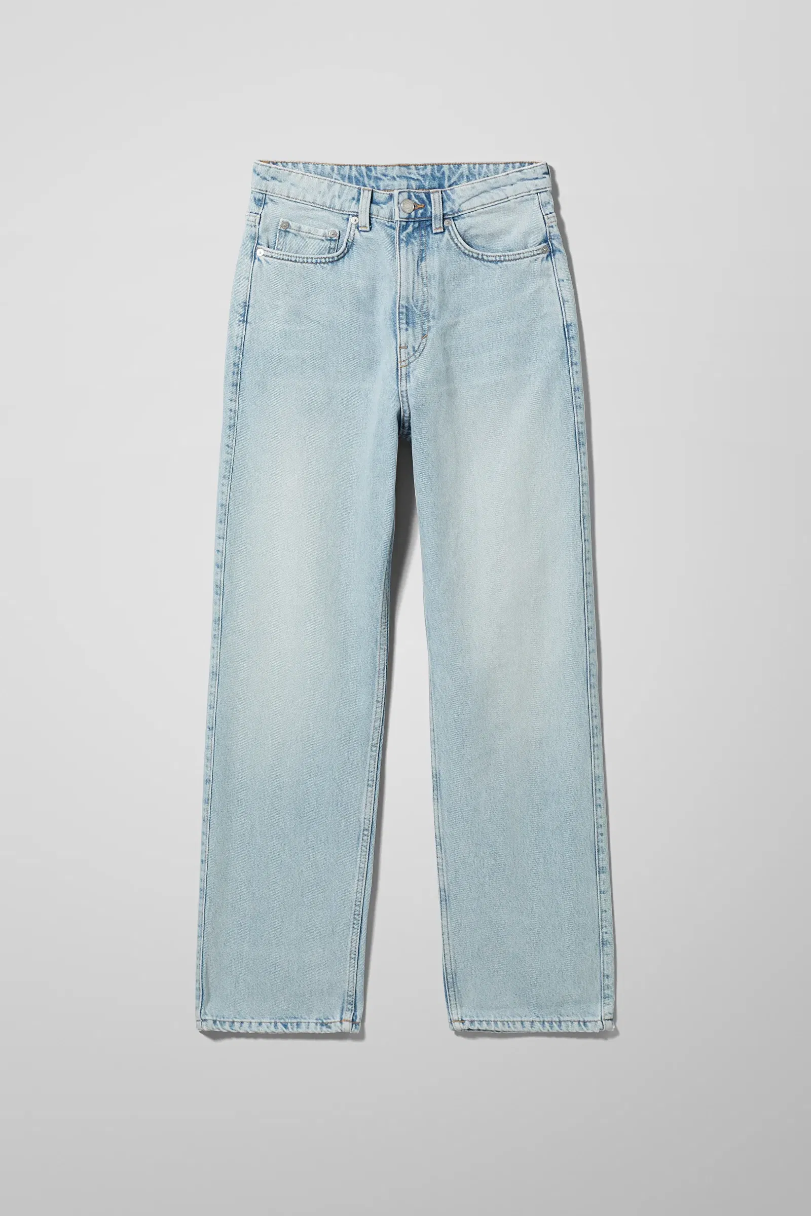 WEEKDAY Rowe Extra High Straight Jeans in Fresh Blue | Endource